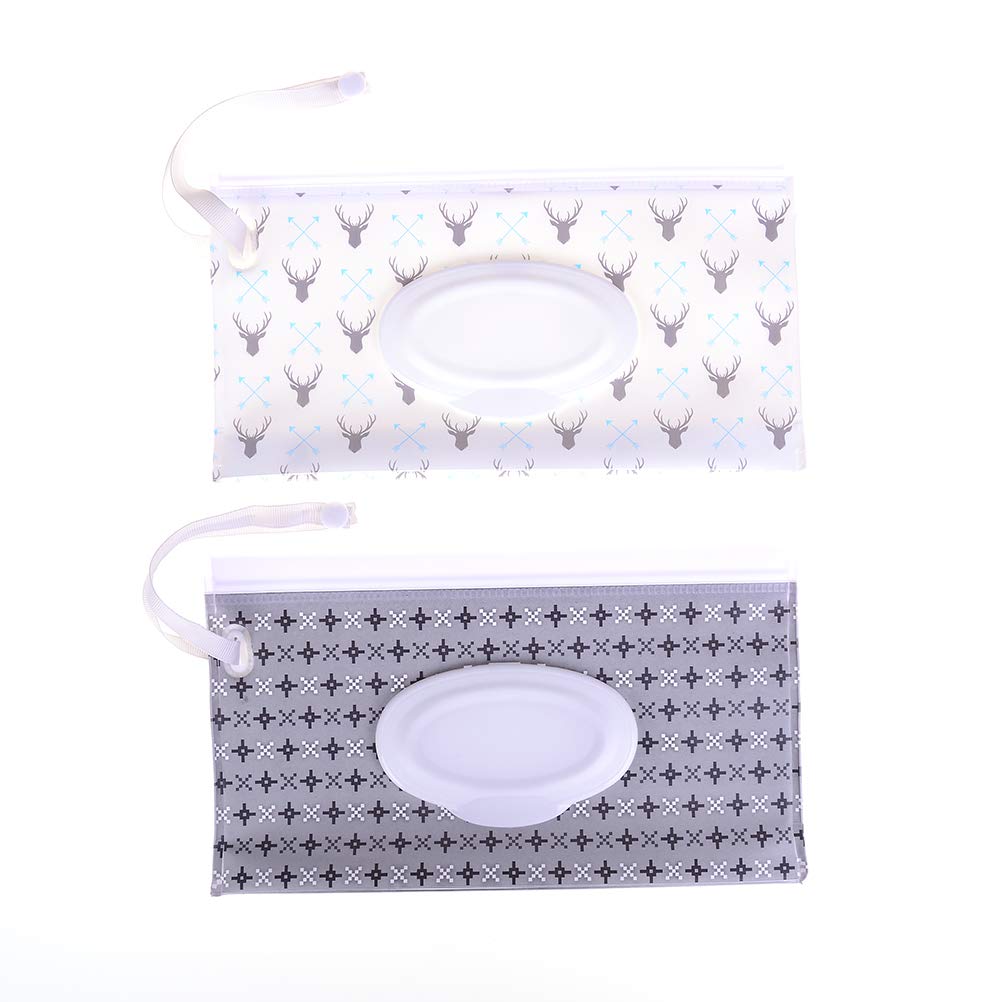 Baby Wet Wipe Pouch Bag Travel Wipes Case Reusable Refillable Wet Wipe Bag Cases Portable Travel Wipes Dispenser Wipe Pouches