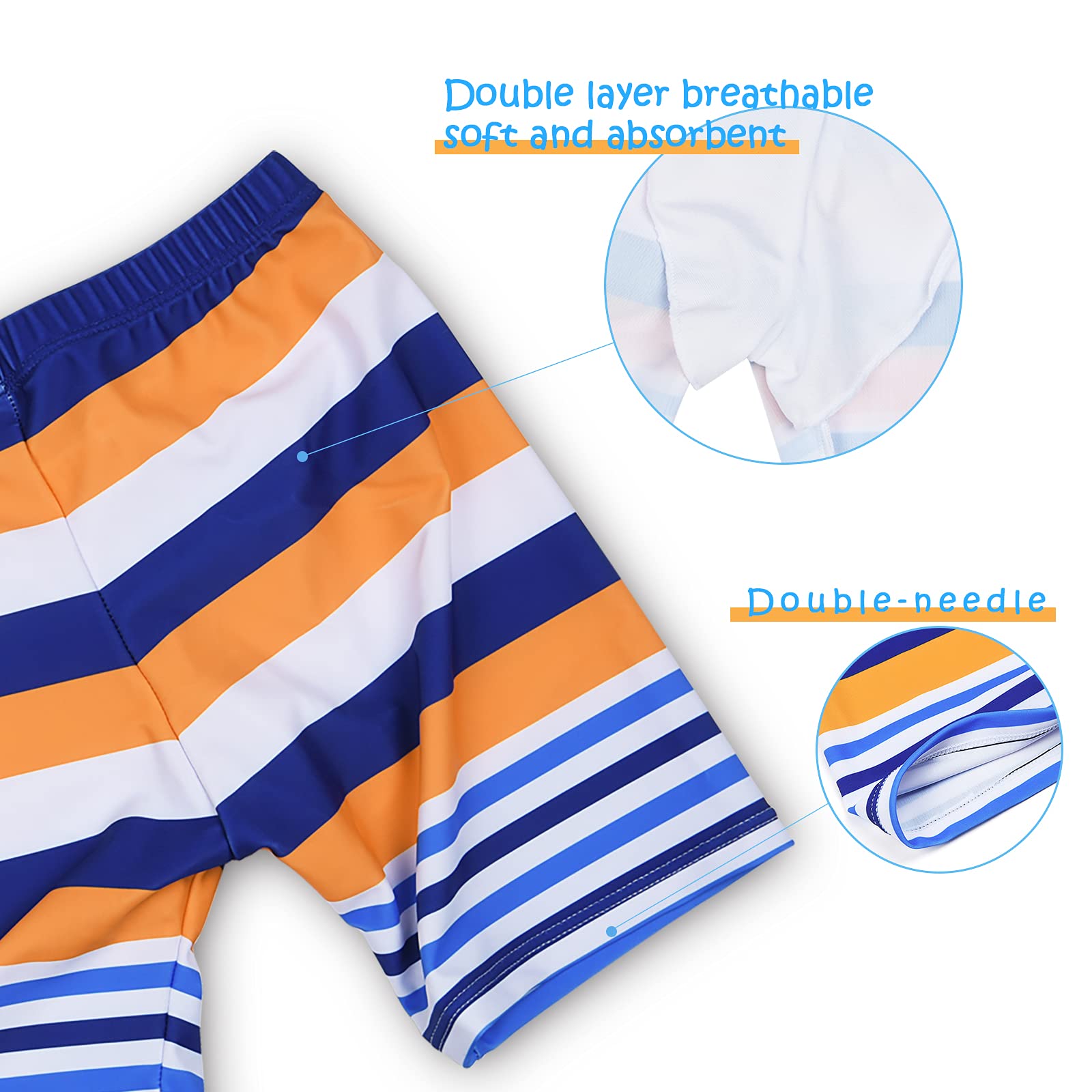 Toddler Boys 2-Pieces Dinosaur Bathing Suit Trunk and Rashguard Kids T-Rex Printed Swimwear Swimsuit Short Sets