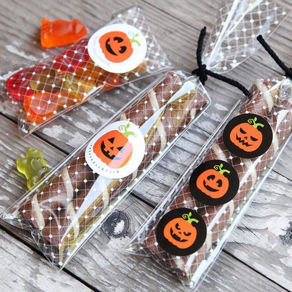 120 pcs Halloween Sealing Sticker Ghost Pumpkin Stickers Adhesive Label Stickers Round Sealing Decals Candy Bag Gifts Wrapping Stickers Packaging Envelope Seals