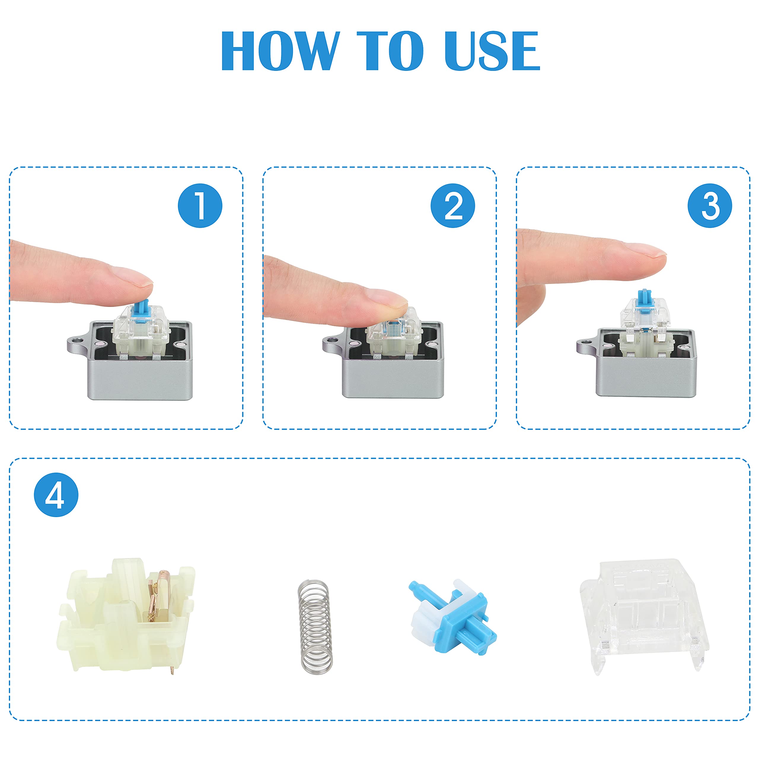HONKID Switch Opener Aluminum Keyboard Switch Opener for Cherry MX Gateron Kailh Box Outemu Akko and Panda Mechanical Switches with Metal Magnet (Grey)