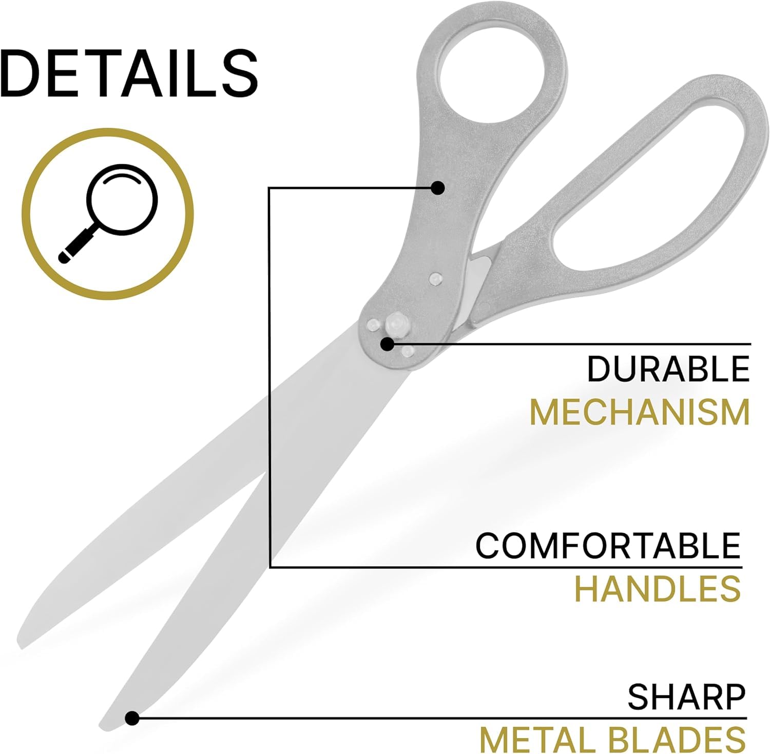 25" Giant Ribbon Cutting Scissors Silver β Heavy Duty Extra Large Grand Opening Ribbon Cutting Ceremony Scissors for Grand Openings Inaugurations Ceremonies & Special Events