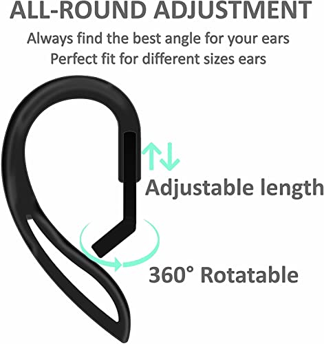 4 Pairs Ear Hooks Compatible with AirPods 3rd Generation [Multi-Dimensional Adjustable] Accessories Compatible with AirPods Pro AirPods 3 2 1 Gen(Transparent/Black)