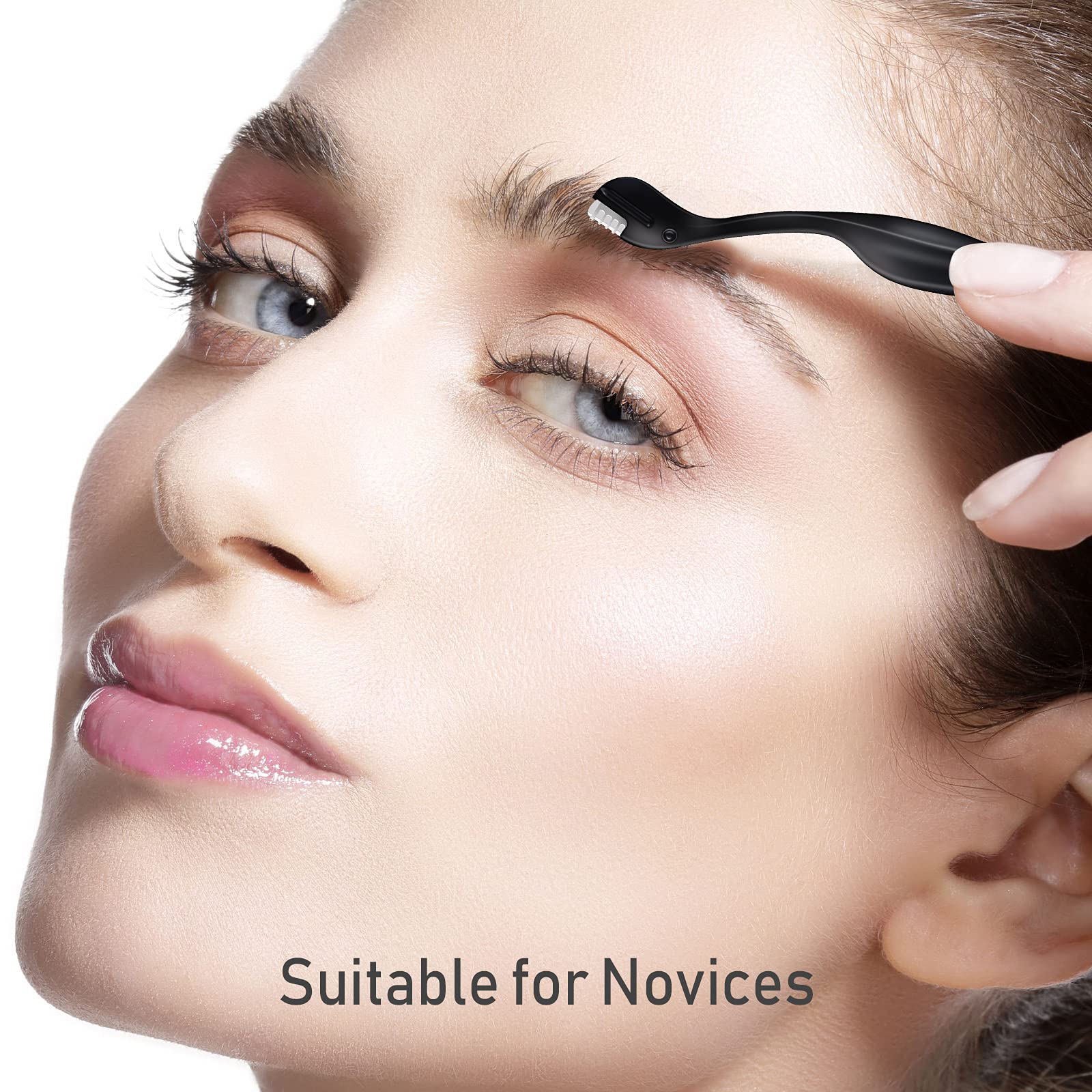 Honoson 16 Pieces Eyebrow Razors Eyebrow Shaper Small Blade Size Facial Trimmer Facial Razors for Women Face Shavers (Pink and Black)