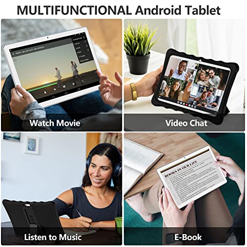 ๐ฎ๐ฌ๐ฎ๐ฏ ๐๐๐ญ๐๐ฌ๐ญ Tablet 10.1" Octa-Core Android 11 Tablet, 64GB Storage Tablet with Keyboard, Stylus, Dual 13MP+5MP Camera, WiFi, Bluetooth, GPS, 512GB Expand Support, IPS Full HD Display(Sliver)