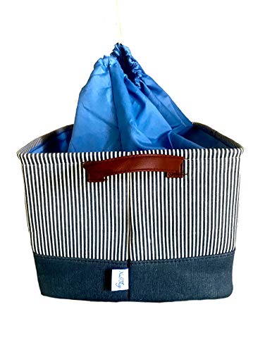NeedThings X-Large Decorative Basket Set Fabric Storage Bin Organizer Basket with Handles for Clothes Storage (Set of 18x14x13 and 16x8.5x11.5)