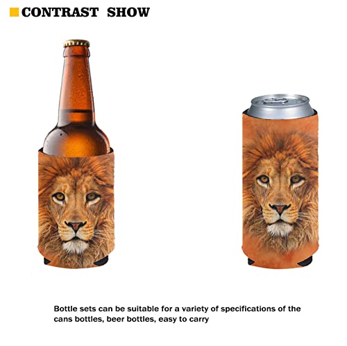 FUSURIRE Black and White Cow Print Slim Beer Can Sleeves Neoprene Can Cooler Covers Insulator Sleeve Holders Fit for Tall Slim Drink Cans Bottles 12 Pieces