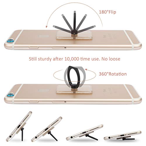 Cell Phone Ring Holder Finger Kickstand - 4Pcs Cell Phone Case Ring Stand 360 Rotation Phone Holder Clear Popsockets with Finger Ring - iPad Kickstand for Phone Case Compatible to iPhone Samsung