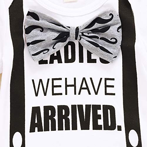 Aslaylme Newborn Boy Matching Outfit Twins Bodysuit Ladies We Have Arrived Romper (White-02, 0-3 Months)