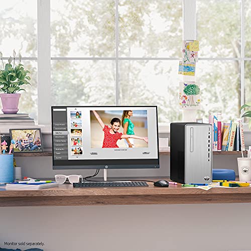 HP 2022 Pavilion Desktop, 11th Gen Intel Core i7-11700F 8-Core Processor, AMD Radeon RX 550 Graphics, 64GB RAM, 2TB SSD + 8TB HDD, DVD, HDMI, DisplayPort, DVI, Wi-Fi, Windows 11 Home, Silver