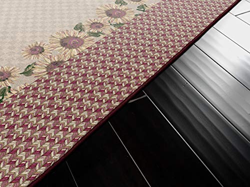 Brumlow MILLS Sunflower Braid Printed Pattern Rustic Floral Area Rug for Kitchen, Entryway, Bathroom Mat and Home Décor, 5' x 8', Sunset