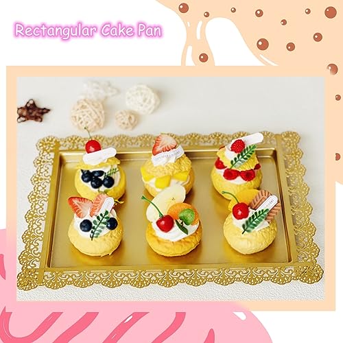 4 Pcs Gold Cake Stands Set, Cake Pedestal Display Table Tiered Cupcake Holder Candy Fruit Dessert Plate Decorating for Wedding Birthday Party Baby Shower Celebration (Gold Metal/ 4 Pcs Cake Stands)