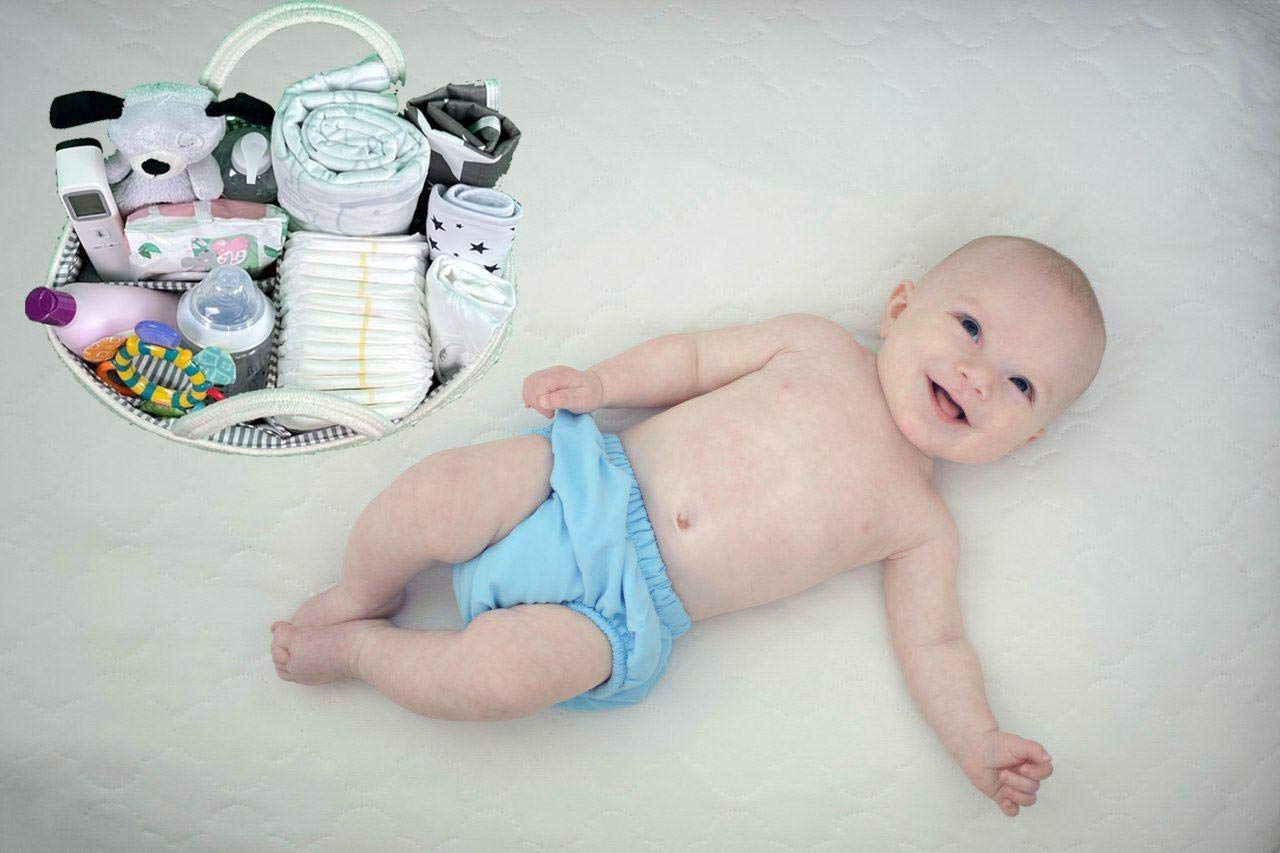 Baby Diaper Caddy Organizer | with Waterproof Changing Pad | 100% Cotton Rope Woven Basket | Portable Nursery Storage | for Boys and Girls | Travel Car Bin | 6 Inner Pockets | Removable Inserts
