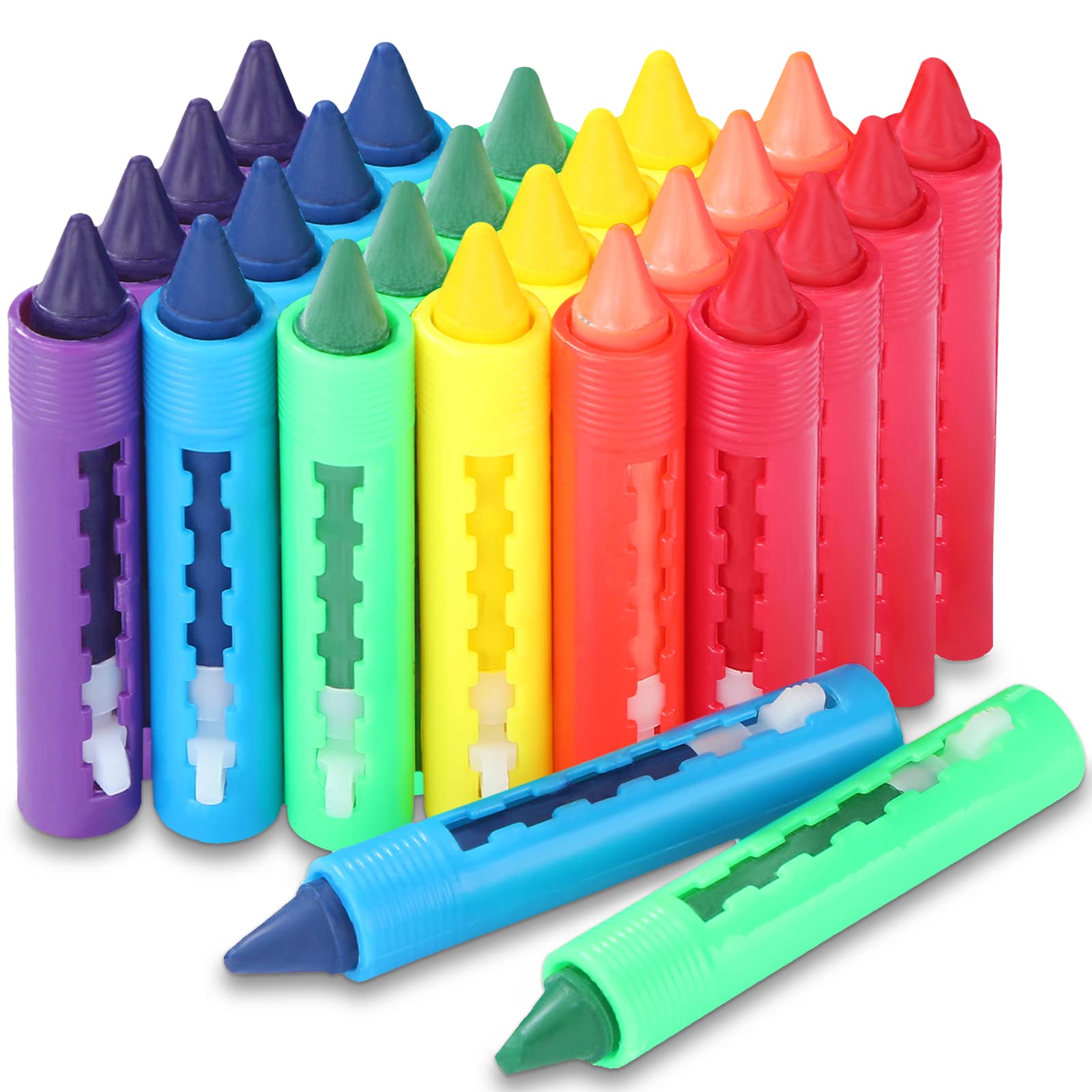 24 Pieces Bathtub Crayons Bath Crayons Washable Easy Clean Bathtime Crayons Colorful Bathtub Markers Toys Shower Crayons Bath Paint for Easter Basket