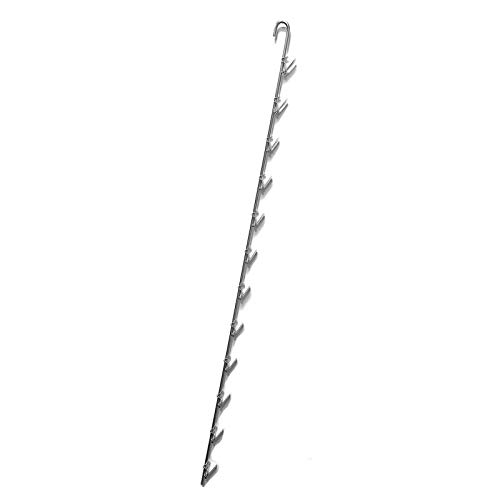 Clip Strip® Brand Metal Merchandise Hangers, 29" L with 12 Clips, Heavy Duty Chip Display, Silver, 2 Pack