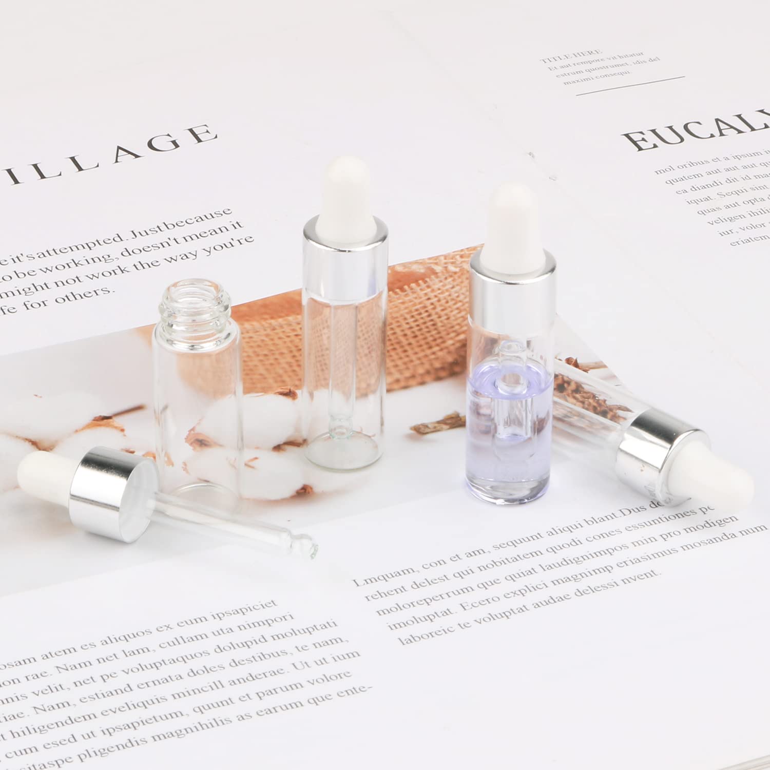 Clear Glass Dropper Bottles,35 Pcs 5ml Sample Dropper Bottles DIY Essential Oils Bottles Perfume Vials Cosmetic Liquid Containers