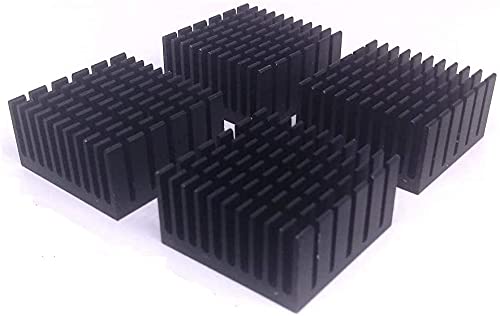 Easycargo 8pcs 40mm Heatsink Kit 40x40x20mm + 3M8810 Thermal Conductive Adhesive Tape, Cooler Aluminium Heat Sink for Cooling 3D Printer Stepper Motor TEC1-12706 Thermoelectric Peltier 40mmx40mmx20mm