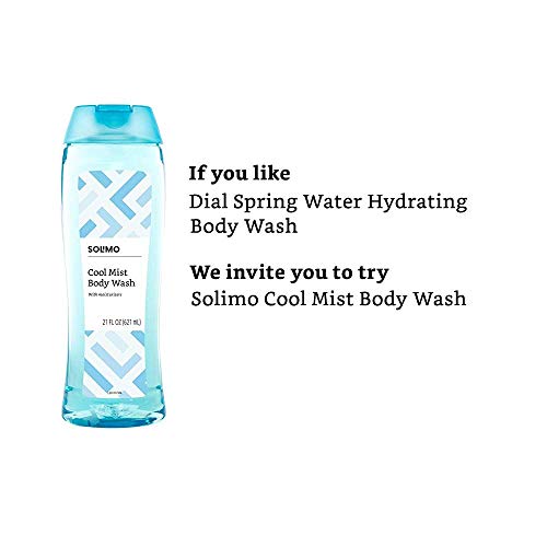 Amazon Brand - Solimo Body Wash, Cool Mist Scent, 21 fl oz (Pack of 4)