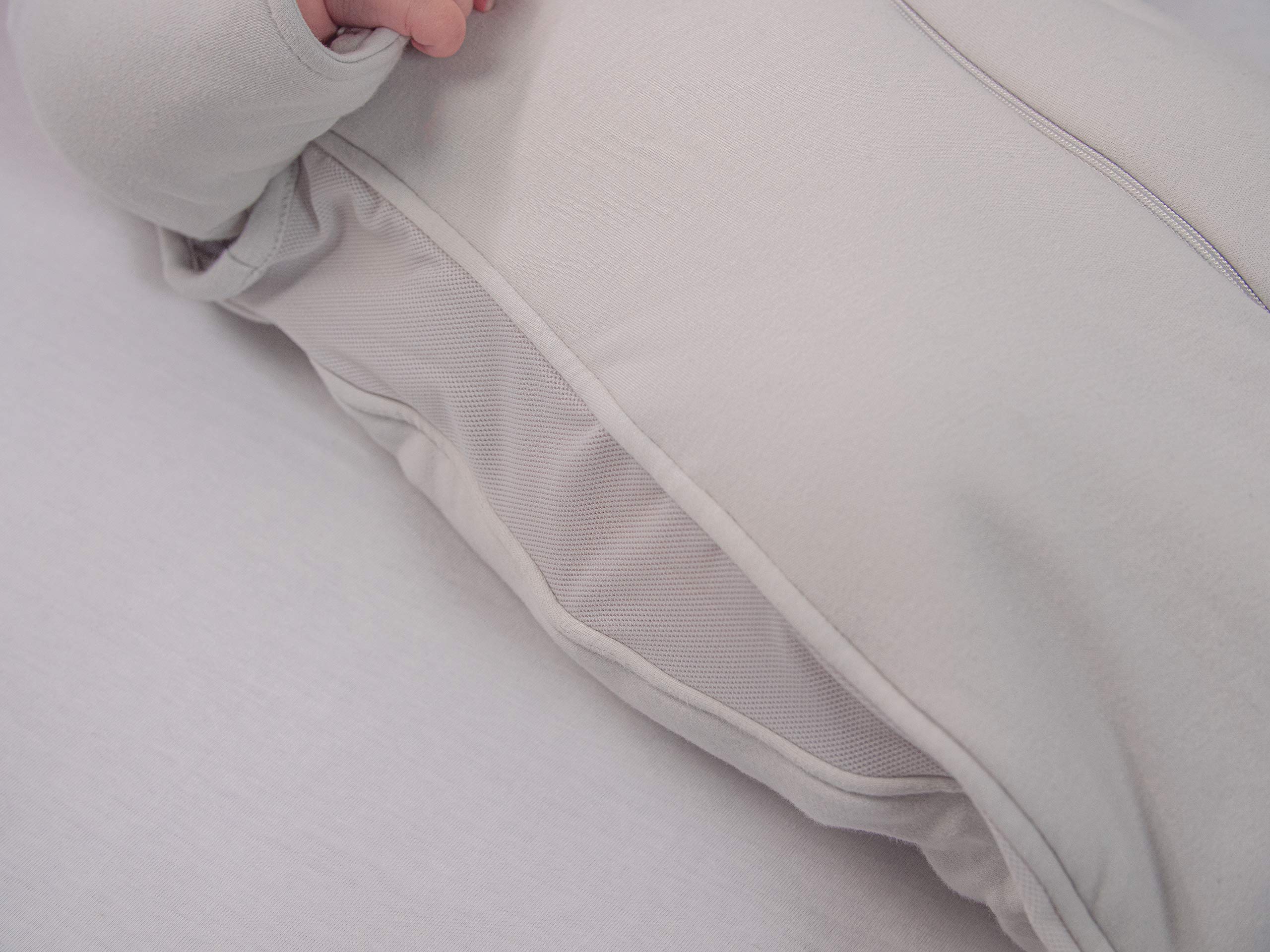 Baby Brezza 3-in-1 Baby Sleepsuit - Unique Swaddle Transition Sleepsuit - Breathable with Mesh Panels - Converts Between Sleepsuit, Wearable Blanket & Sleep Vest, 3-6 Months, Grey