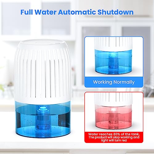 36Oz Upgraded Small Dehumidifiers for Home, DDVIVAL Dehumidifiers for Bathroom (320 sq.Ft),with Auto-off&7 Color LED Lights,Quiet Energy Saving Mini Dehumidifiers for Bedroom Room RV Basement Closet