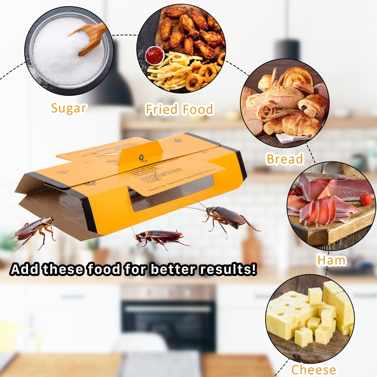 18 Pack Roach Traps Indoor Roach Killer Indoor Infestation, Cockroach Killer Indoor Home Cockroach Trap Sticky Traps for Insects