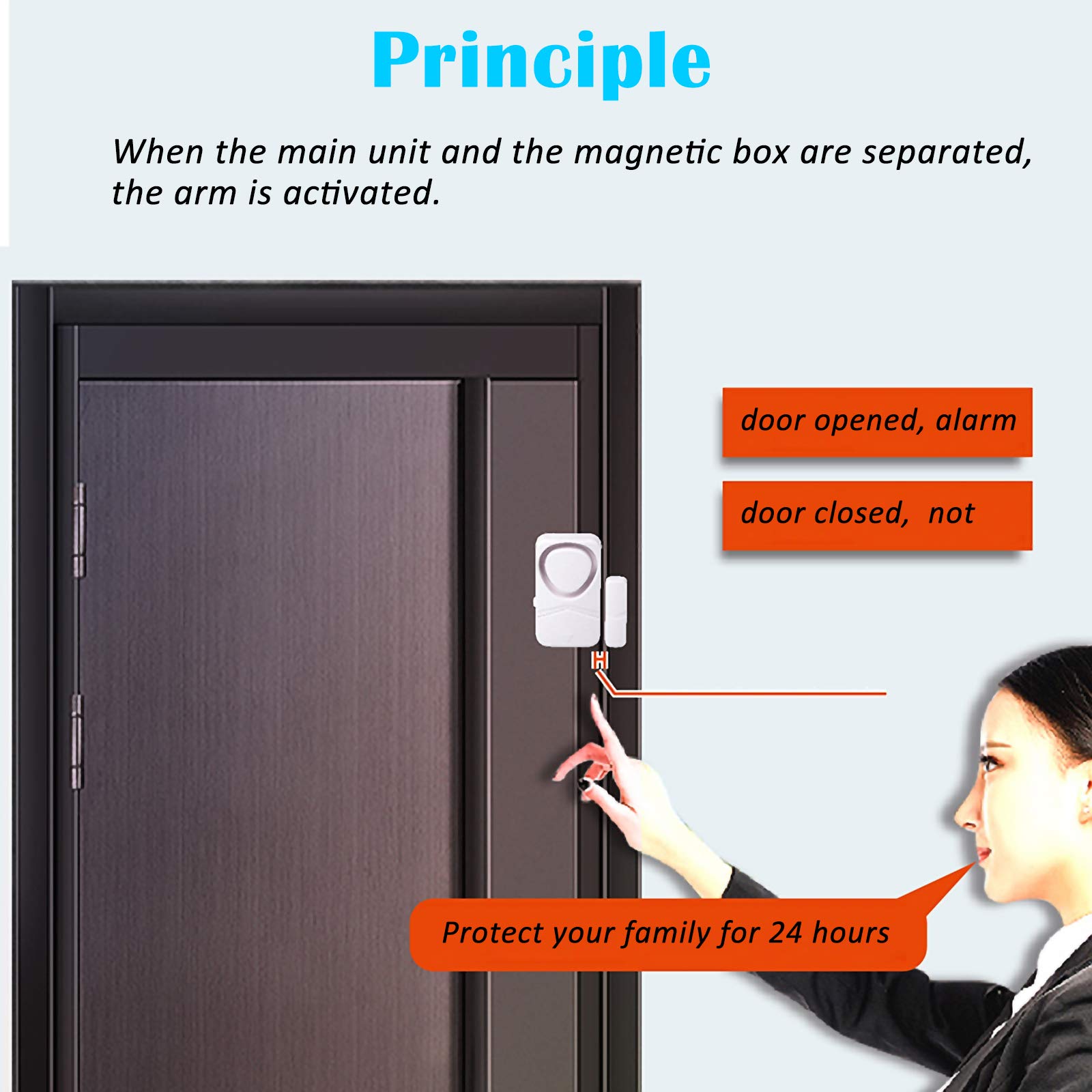 Door Alarm for Home Security, Updated Magnetic Alarm for Kids Safety, Chime Window Alarm Sensor, 110dB, Pool Alarm (2 Pack)