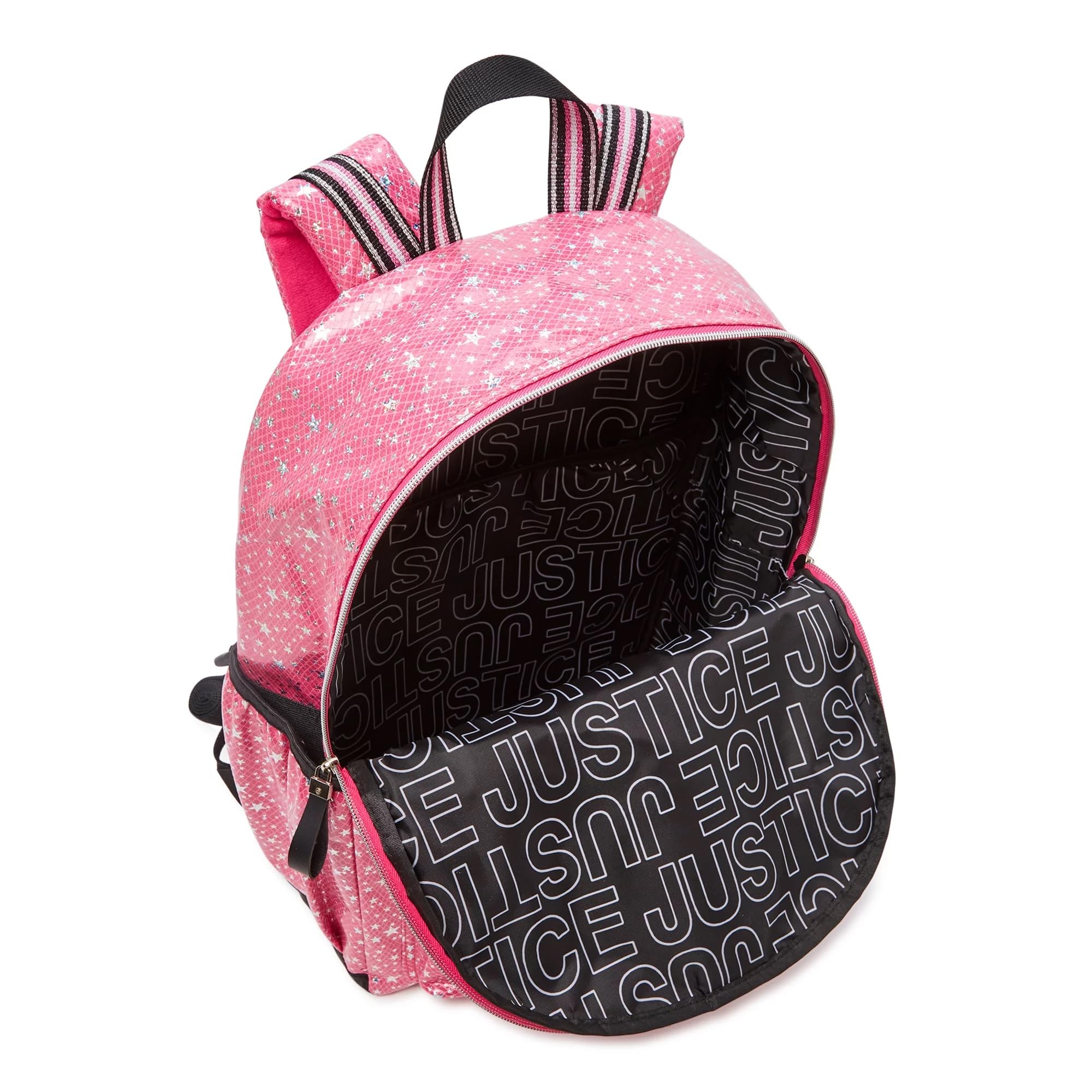 17" Laptop Backpack, Lunch Tote and Pencil Case, 3-Piece Set Pink Star Print 0397