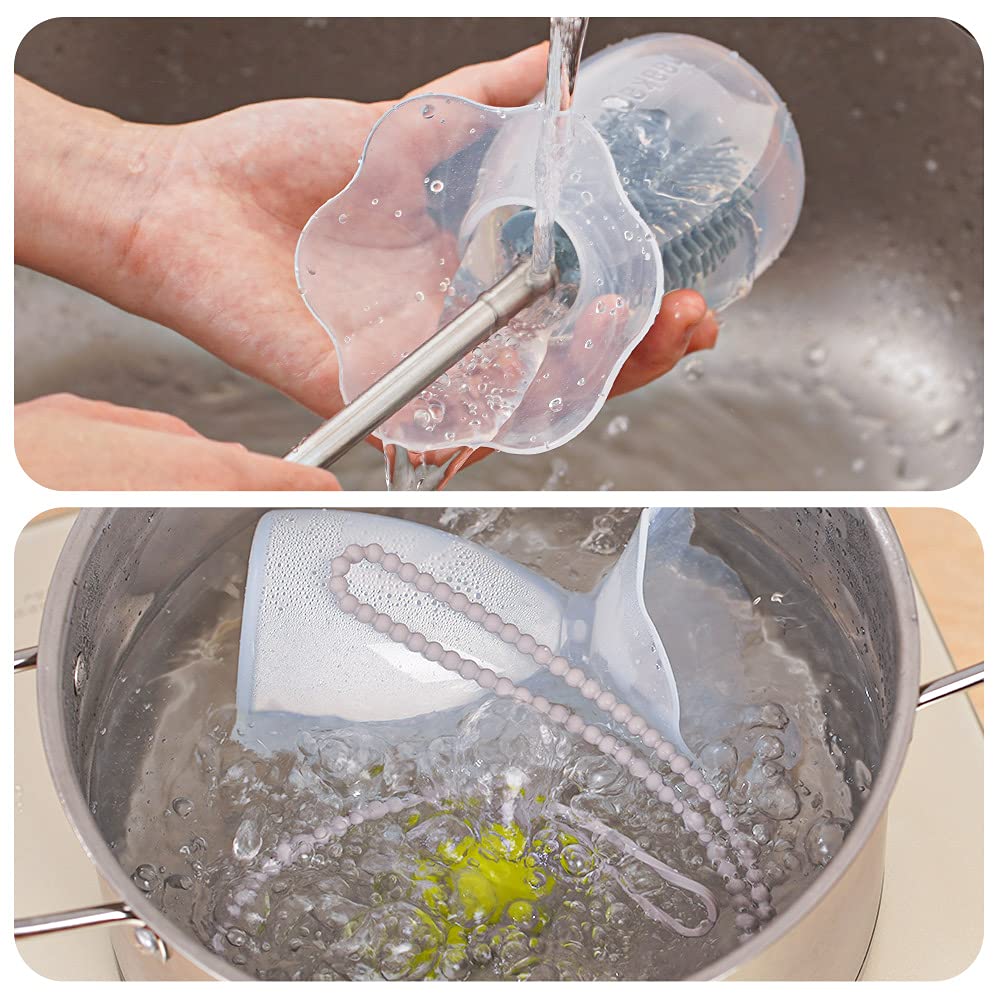 haakaa Manual Breast Pump Petal Silicone Breast Pump with Flower Stopper & Silicone Strap Breastfeeding Essentials Set (7oz/200ml, New Version)