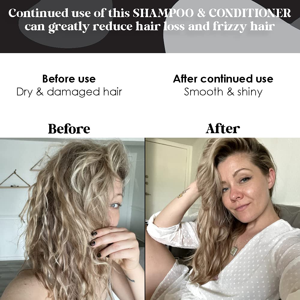 B THE PRODUCT High Potency Biotin Hair Growth Shampoo & Conditioner Set - Fortified with Vitamins E, A, C & B for Fastest Hair Growth (8.5oz.)