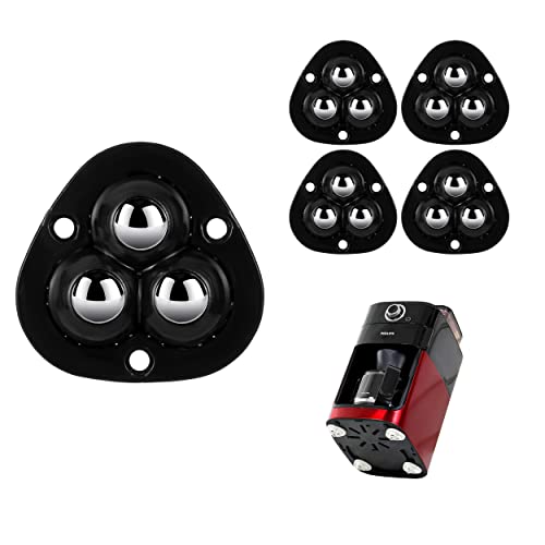4 PCS Small Appliance Casters Wheels Sticky Swivel Pulleys Mini Self Adhesive Universal Wheel 360 Degree Rotation Storage Box Furniture Bins Bottom Trash Can Kitchen Appliances Caster (Black)