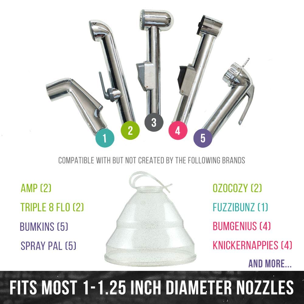 Diaper Dawgs Cloth Diaper Sprayer Splatter Shield with Gusset Stretcher + Laundry Mitts | Perfect for Rinsing Cloth Diapers and More! | Small, Ergonomic Design Prevents Splattering