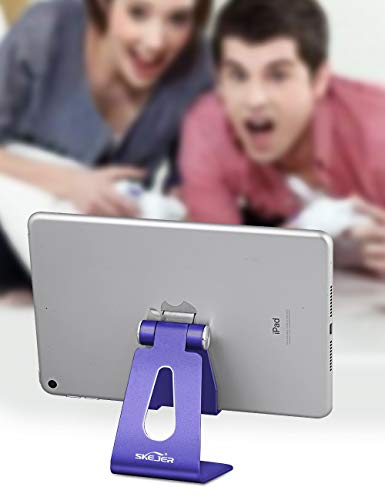 SKEJER Adjustable Cell Phone Stand, Phone Holder,Tablet Stand Dock,Aluminum Desktop Compatible with iPhone 12 iPad,Samsung Galaxy,Google All Smart Phone/Tablets Under 10 in-Royal Purple