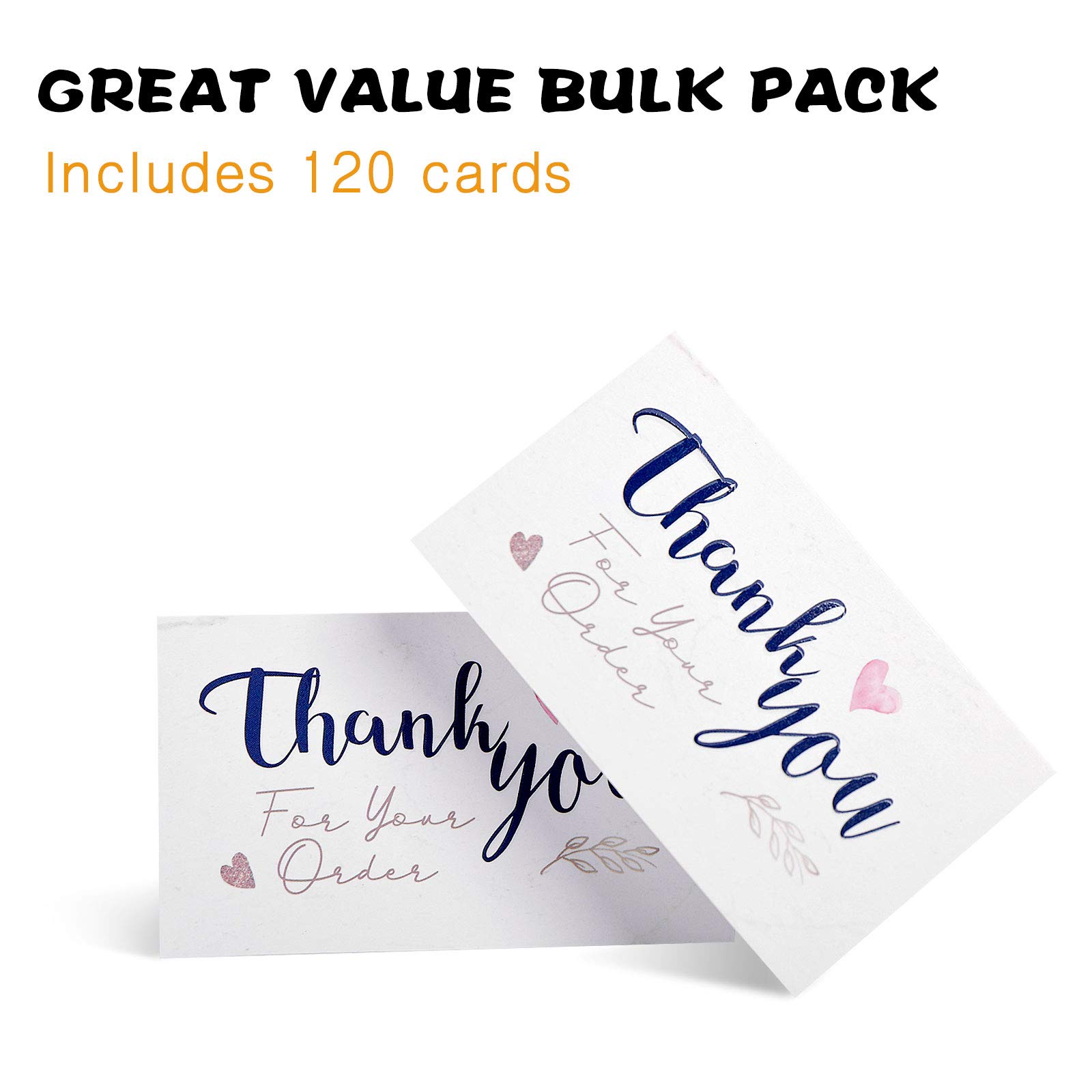 120 Thank You For Your Order Cards (3.5 x 2 Inches), Modern Simple Design Customer Appreciation Note for Small Business Owner, Online, Retail Store, Handmade Goods, Package Inserts (Pattern2)