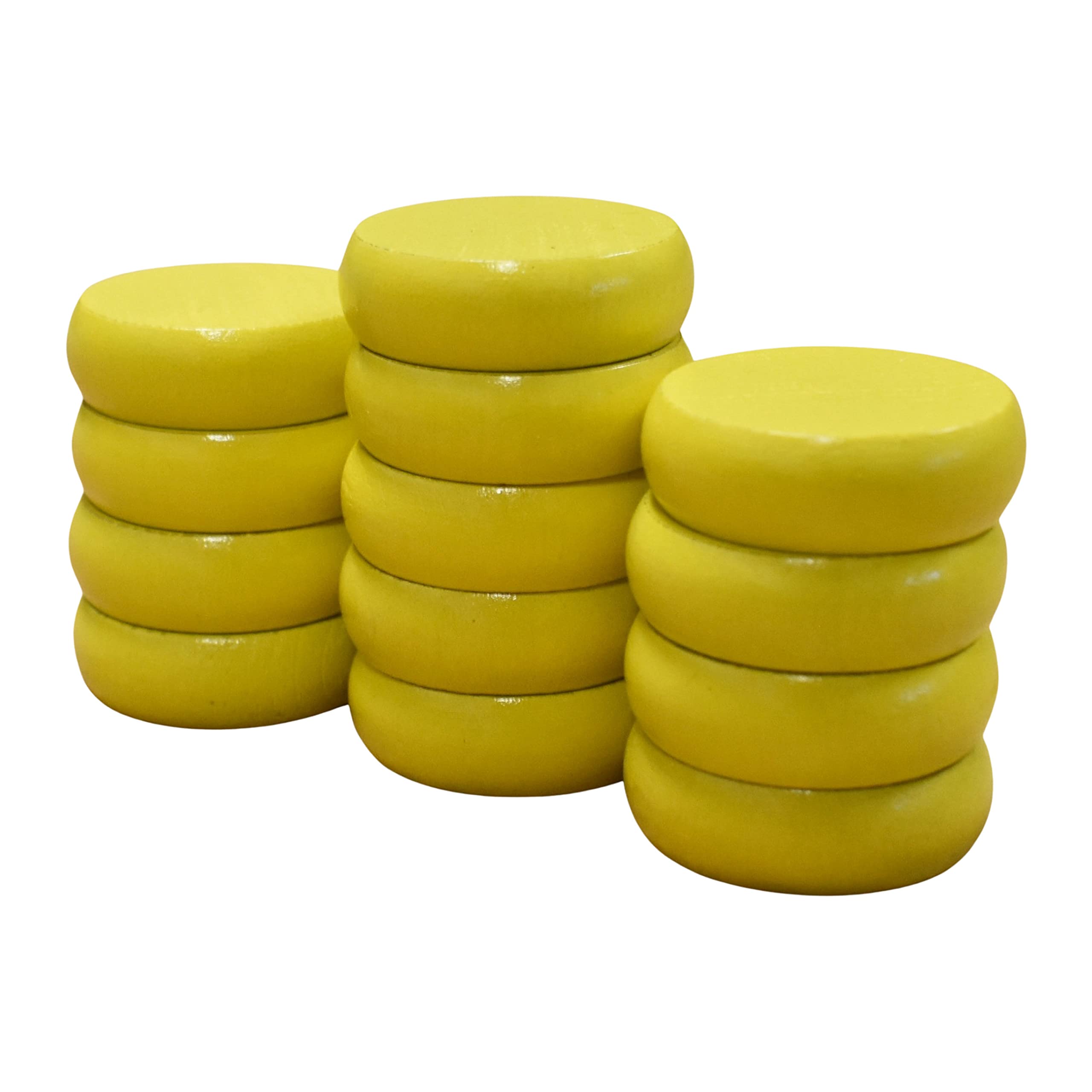 26 Blue and Yellow Crokinole Discs - Full Set (Large β 1 1/4 Inch Diameter (3.2cm))