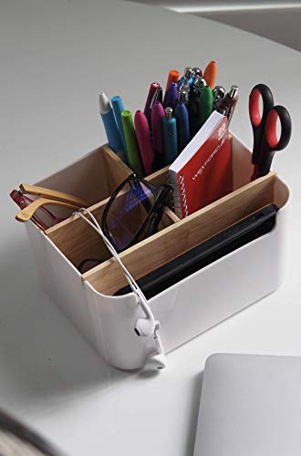 Multi-Purpose Organizer & Storage Box, Remote Control Holder, MakeUp holder, Modern Desk Side Organizer, Bathroom Caddy for Home/ Office - Desk Storage Box, Cell Phone Box, Pen & Pencil Holder