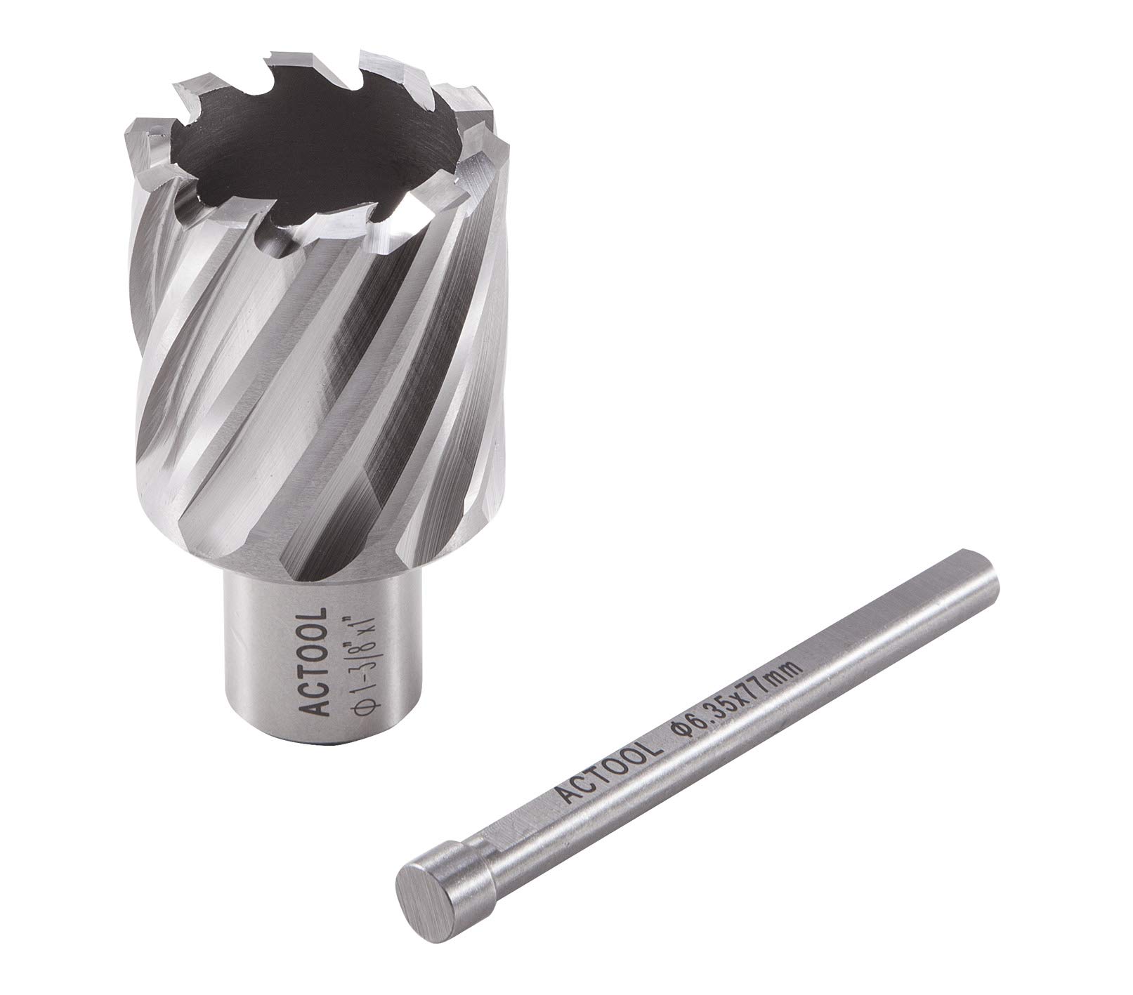 ACTOOL 1-3/8" Diameter × 1" Depth of Cut HSS ANNULAR CUTTER with 3/4'' Weldon Shank