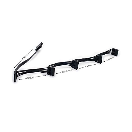 RGEEK SATA Power Splitter Cable, 15 Pin SATA to 5 SATA Power Splitter Cable Apply for HDD、SSD、Optical Drives Sata Power Cable -24 Inches
