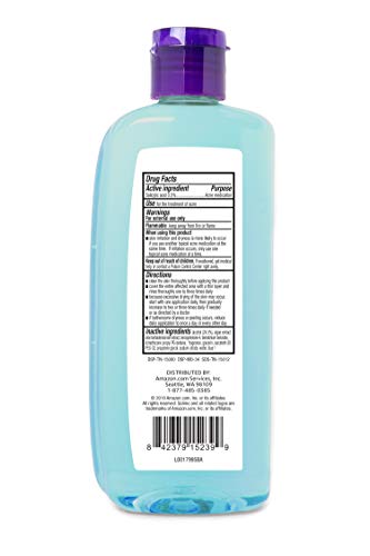 Amazon Brand - Solimo Deep Cleaning Astringent for Sensitive Skin, Salicylic Acid 0.5% Acne Medication, 8 fl oz (Pack of 1)