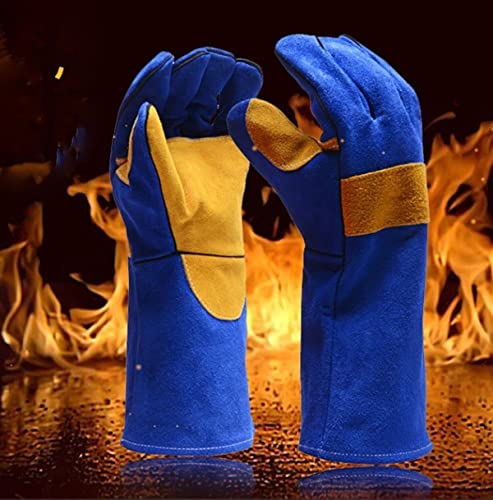 16 Inches Leather Welding Gloves Heat Fire Resistant (Welder gloves)