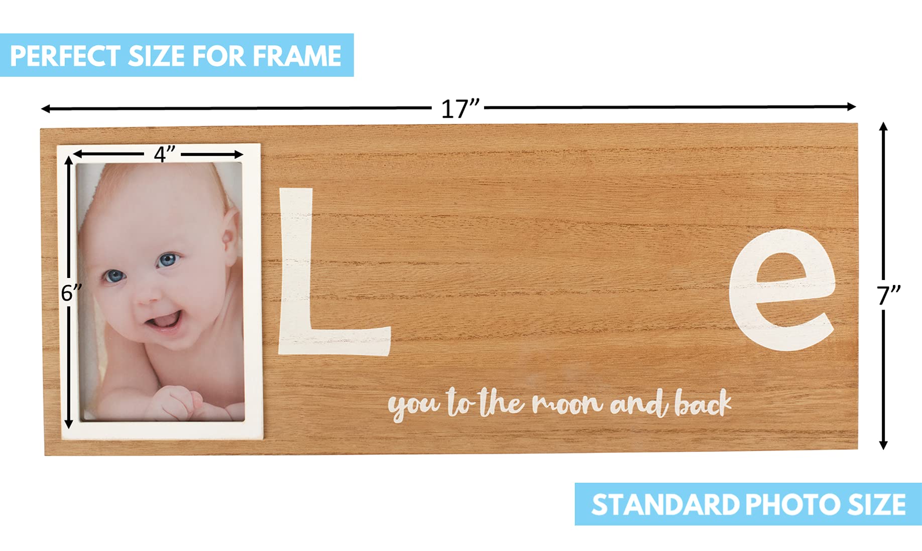 Baby Footprint & Handprint Photo Frame Kit | Capture Unforgettable Moments! Includes White Paint and Paint Tray | Newborn Keepsake Frame | Hand & Foot Impression (17 x 7 Inches