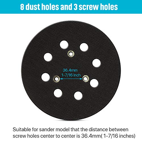 2 Pieces 5 Inch 8 Holes Replacement Sander Hook and Loop Sander Pad Replacement for Makita BO5010, BO5030K, BO5031K, BO5041K