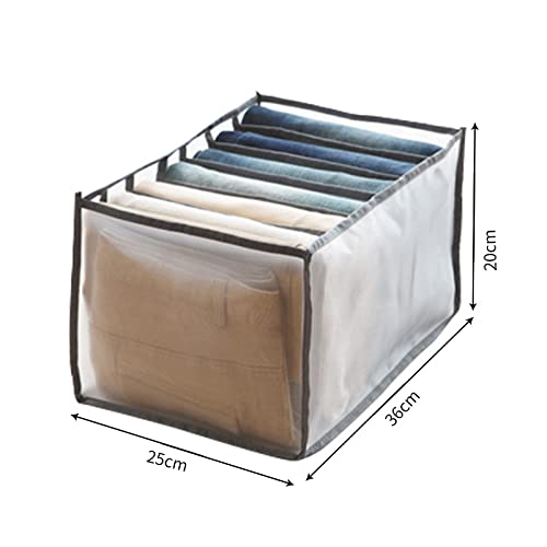 2PCS Clothes Organizer(7 Grids)Drawer Dividers for Clothes - Foldable Grid Storage Box with Multiple Layers, Portable Washable Storage Containers for Scarves, Leggings, T-shirts, Jeans (T-Shirts with 9Grids, Black)