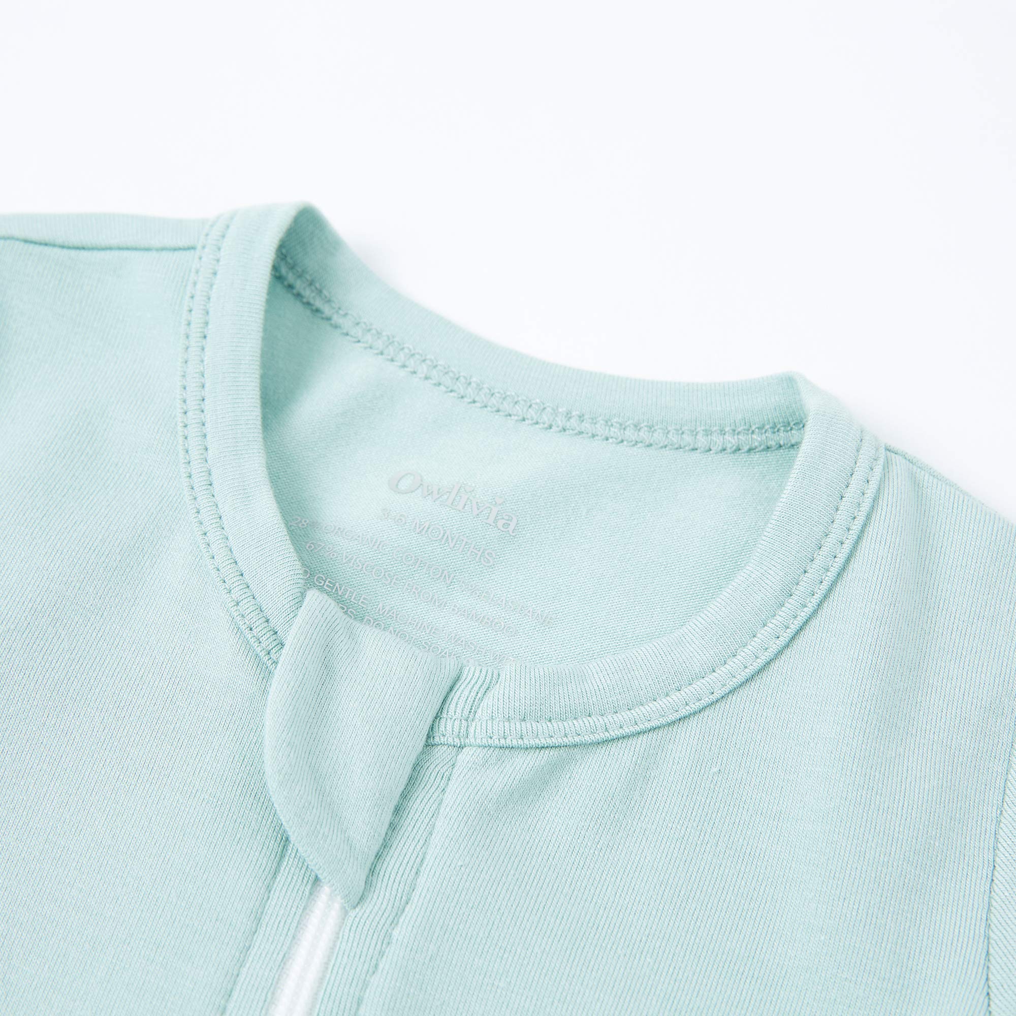 Owlivia Rayon Made from Bamboo Footie Pajamas, Baby Boy Girl Sleep 'N Play, Zip Front Footed Sleeper Pjs(3-6 Months, Apua) Aqua