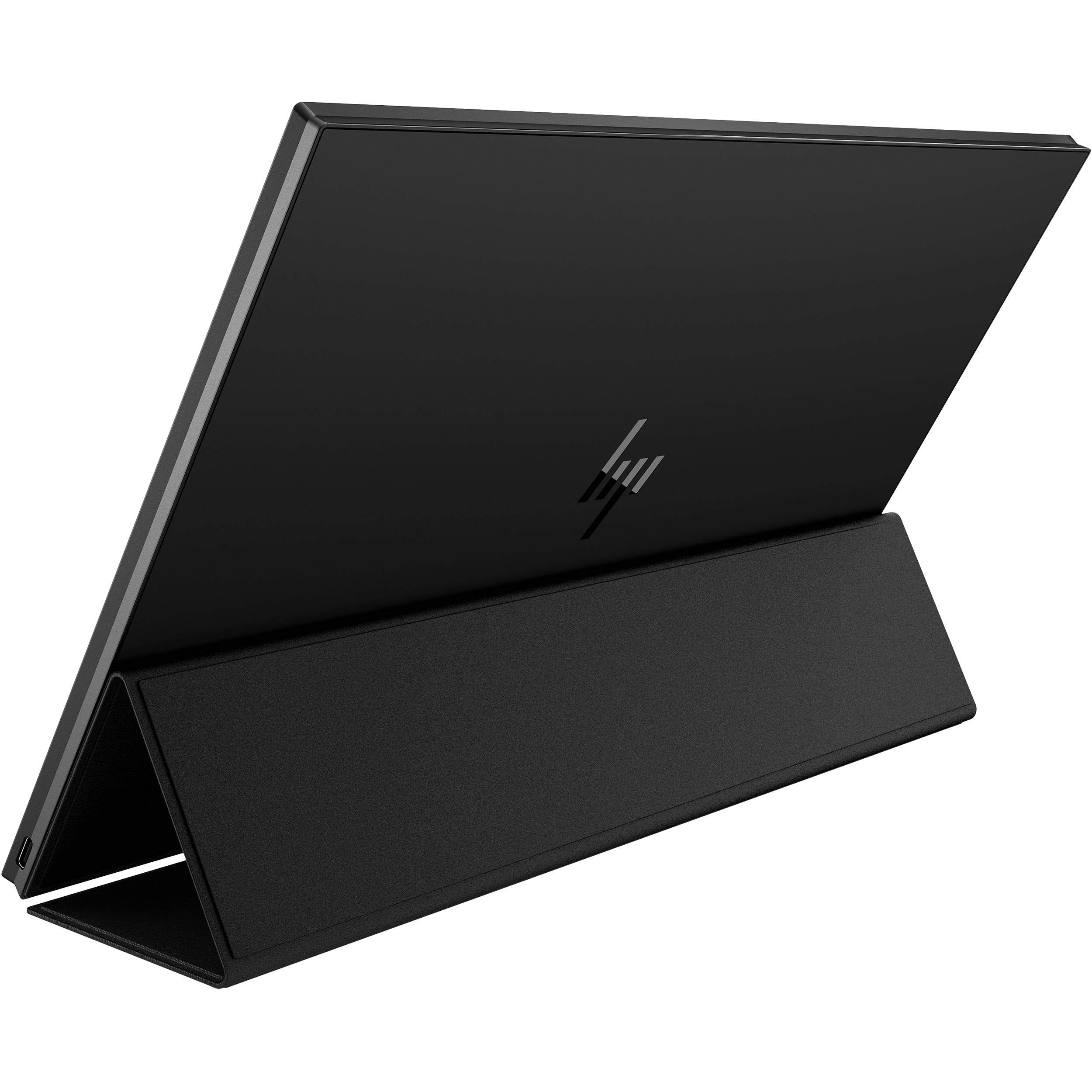 HP E14 FHD (1920 x 1080) Portable Travel Monitor Bundle with USB Type-C, Black Marble Bluetooth Folding Wireless Keyboard, and Black Pebble M355 Bluetooth Wireless Mouse