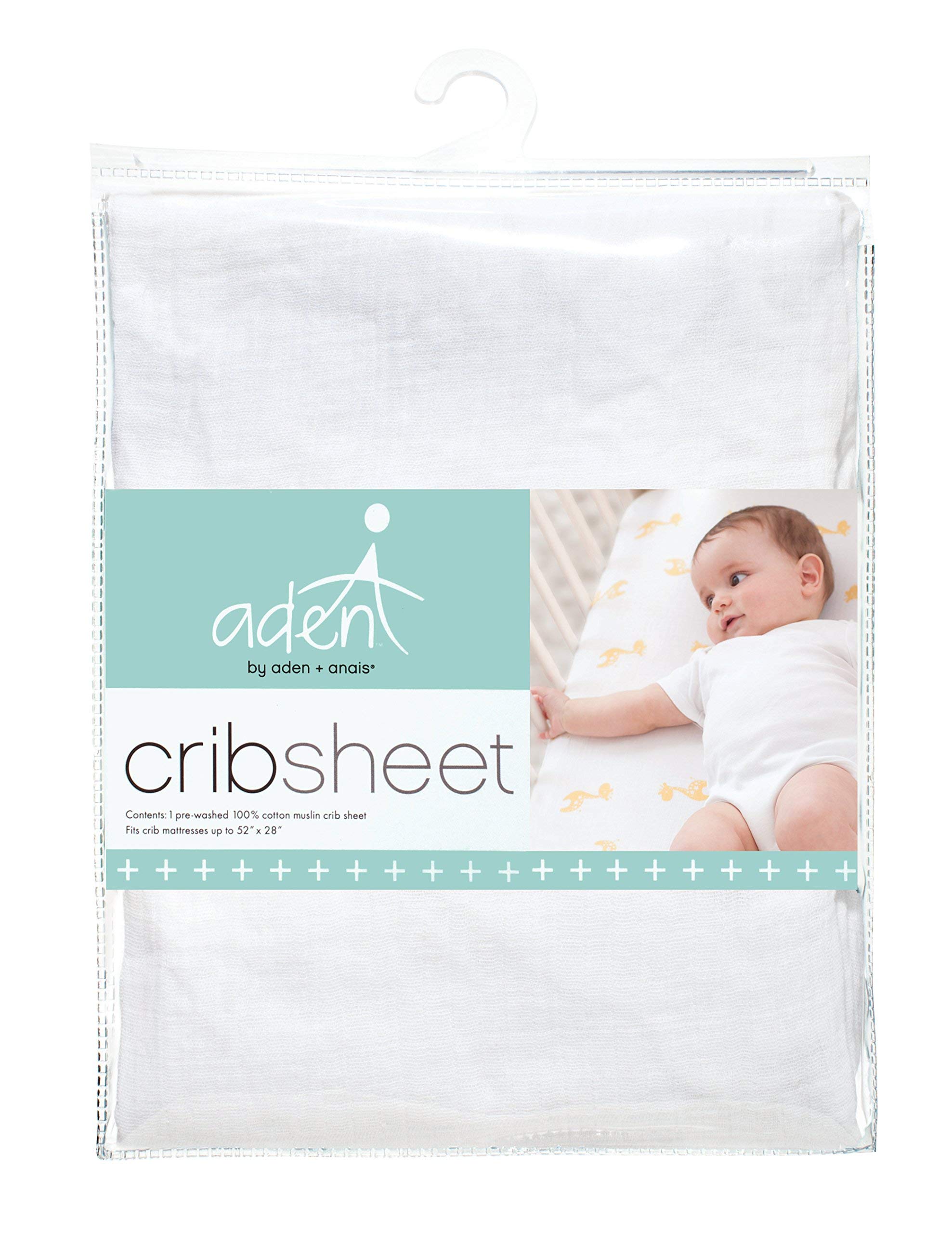 HALO DreamWeave Breathable Mesh Baby Crib Mattress and Aden + Anais Essentials Classic Crib Sheet, White