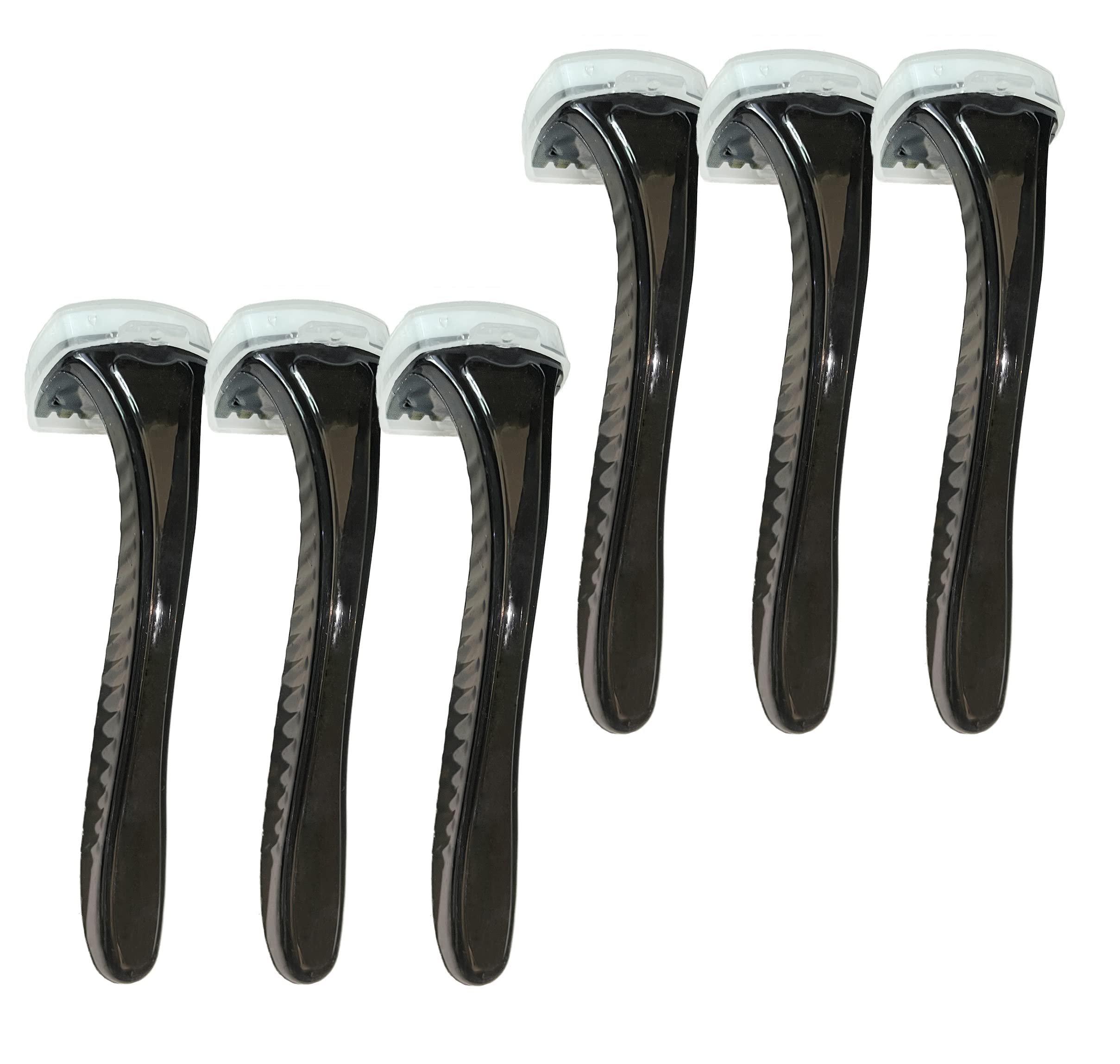 6pcs Bikini Razors Disposable Beauty Line Razors Shaver Pubic Hair Removal Body Hair Trimmer Women/Men (Black)