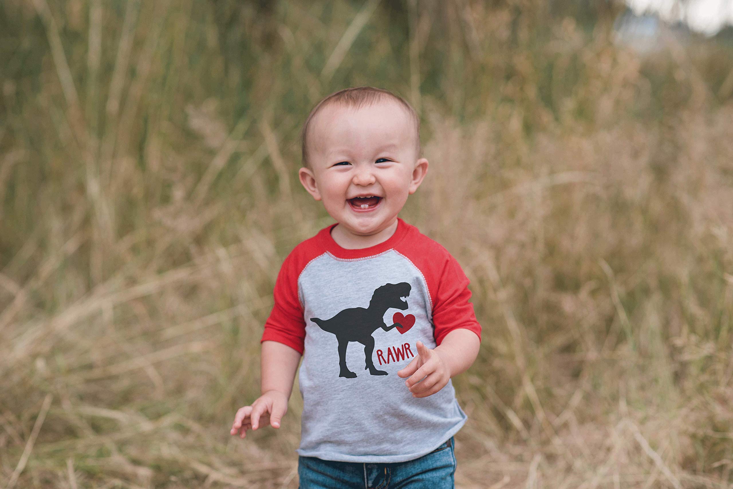 7 ate 9 Apparel Kids Dinosaur Happy Valentine's Day 5T Red Shirt