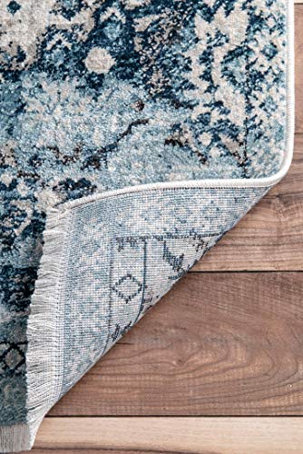 nuLOOM Vicki Vintage Runner Rug, 2' 6" x 8', Light Blue