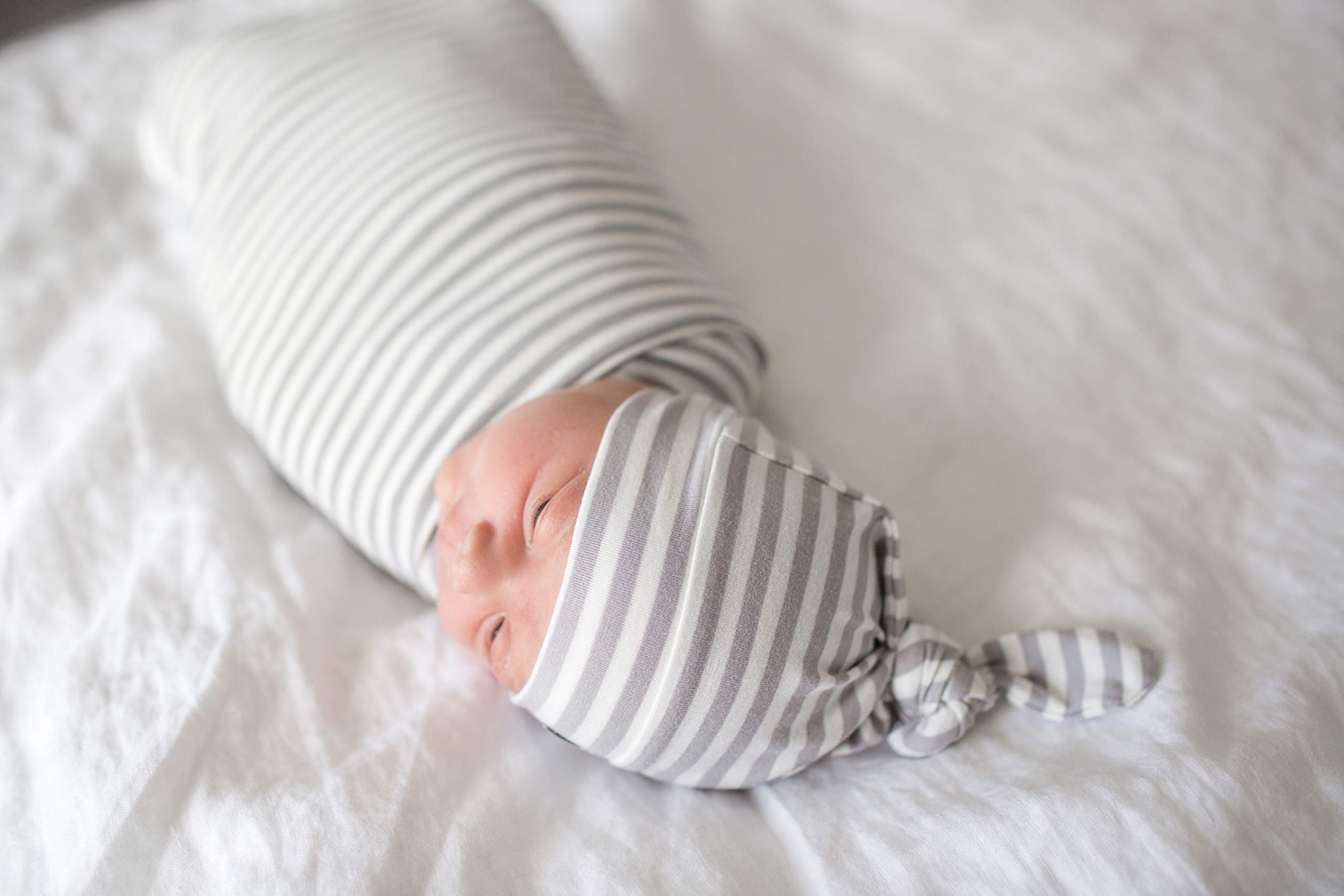 Baby Beanie Hat Top Knot Stretchy Soft"Everest" by Copper Pearl