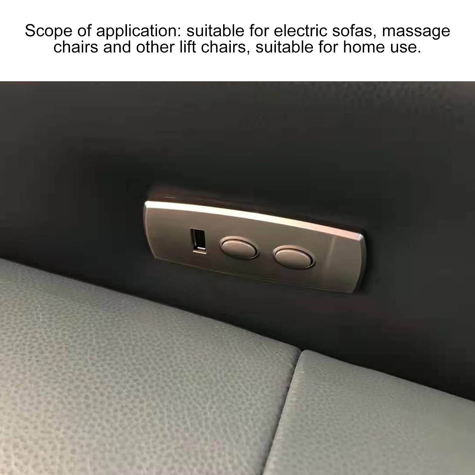 2 Button 5 Pin Hand Controller, Remote Hand Control Handset with USB, Lift Chair or Power Recliner Hand Control, Power Recliner Replacement Parts for Home Use, Easy to Install