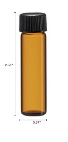 2 Dram Amber Glass Vial - Screw Cap - Pack of 144